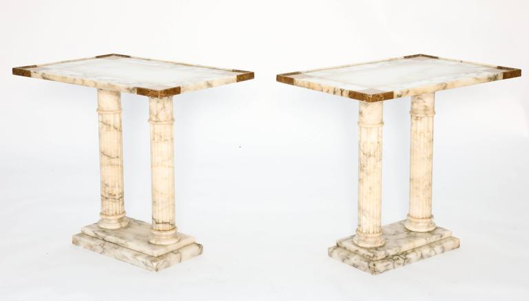 Pair of Italian Alabaster End Tables at 1stDibs
