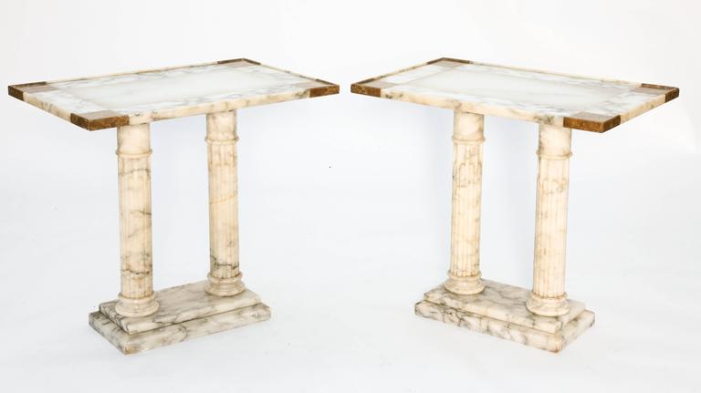 Pair of Italian Alabaster End Tables at 1stDibs