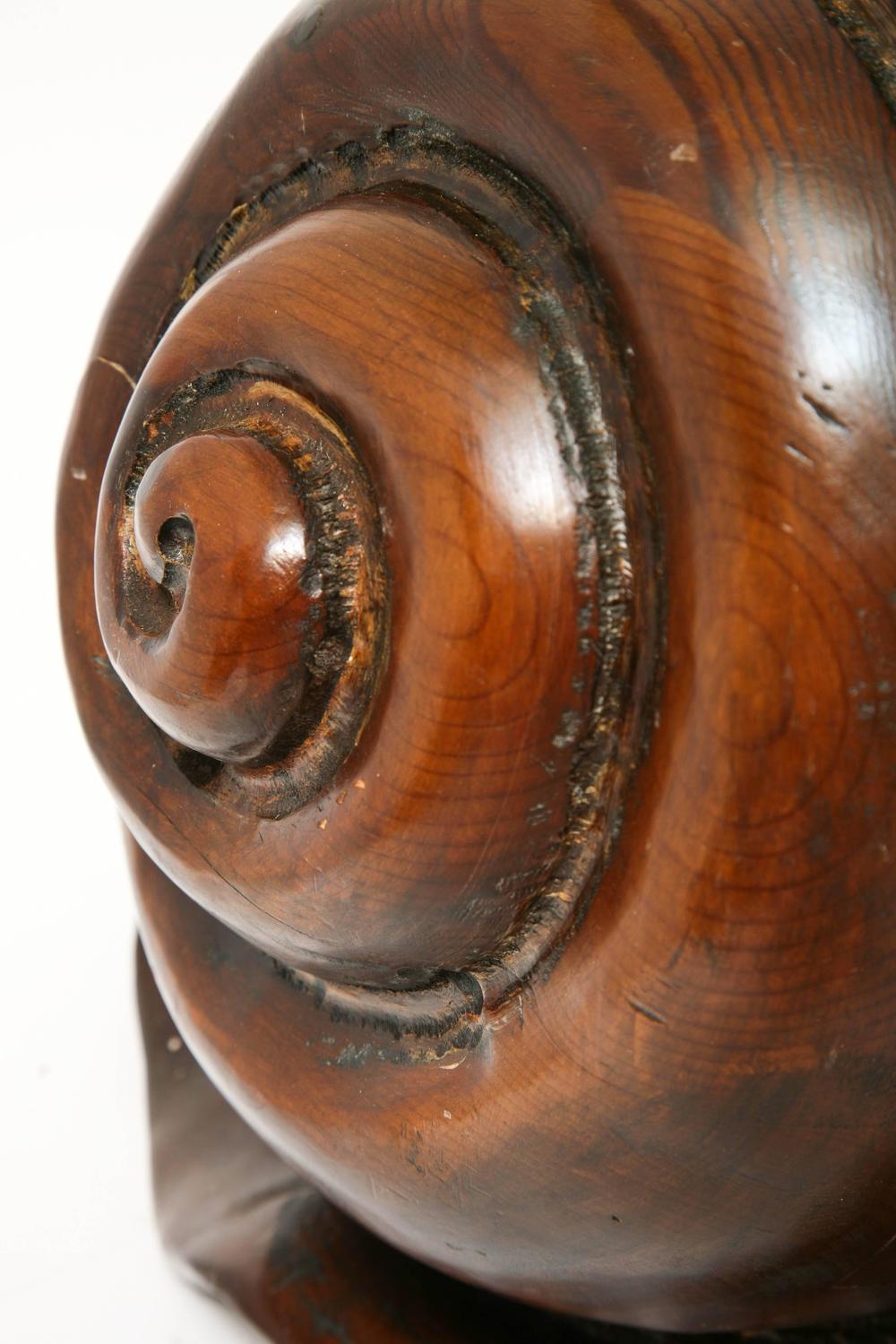 Carved Wood Snail Sculpture Table by Federico Armijo For Sale at 1stdibs