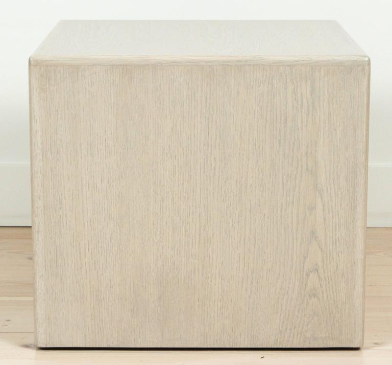 Small Whitewashed Oak Cube Table by Lawson-Fenning For Sale at 1stDibs