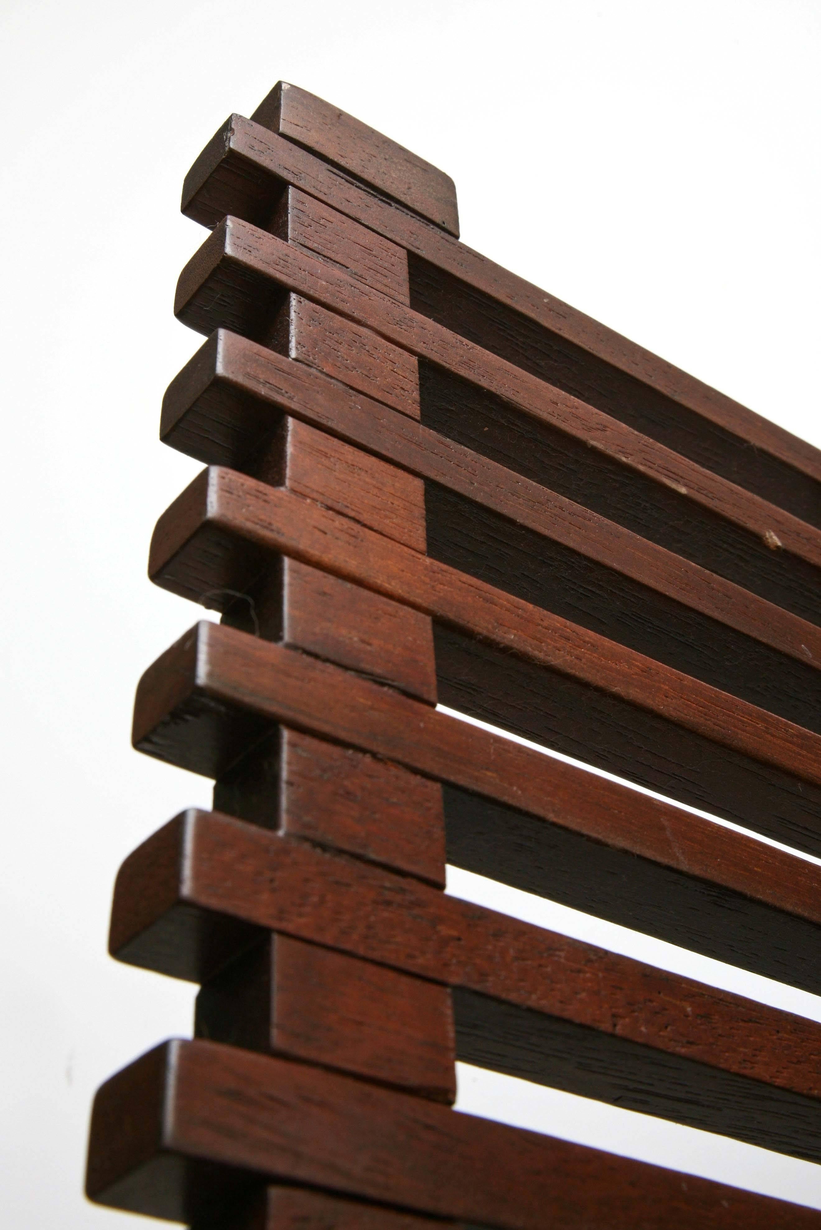 Mid-Century Modern Tall Solid Wood Slat Room Divider/Screen/Partition ...