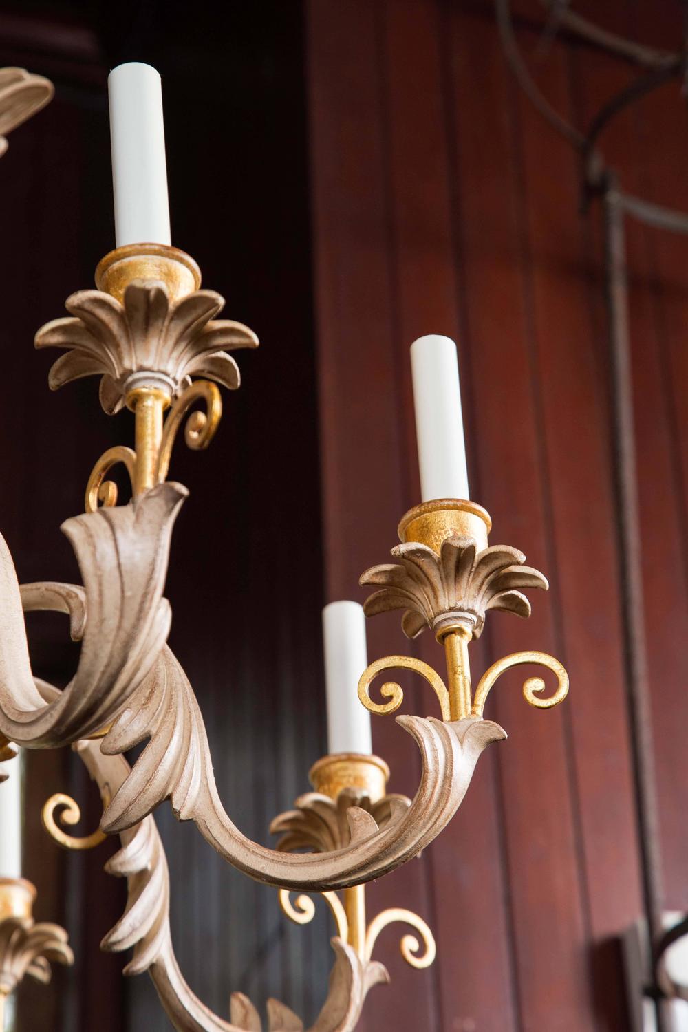 Italian Carved Wood Monkey Chandelier For Sale at 1stdibs