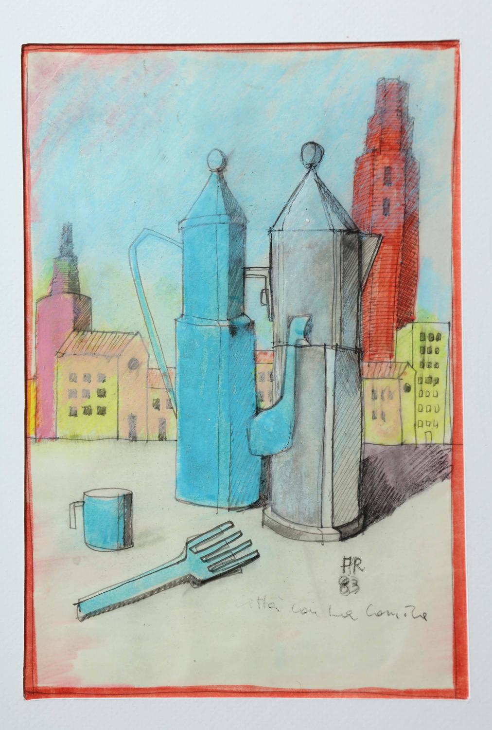 Rare Postmodern Aldo Rossi Drawing For Sale at 1stdibs