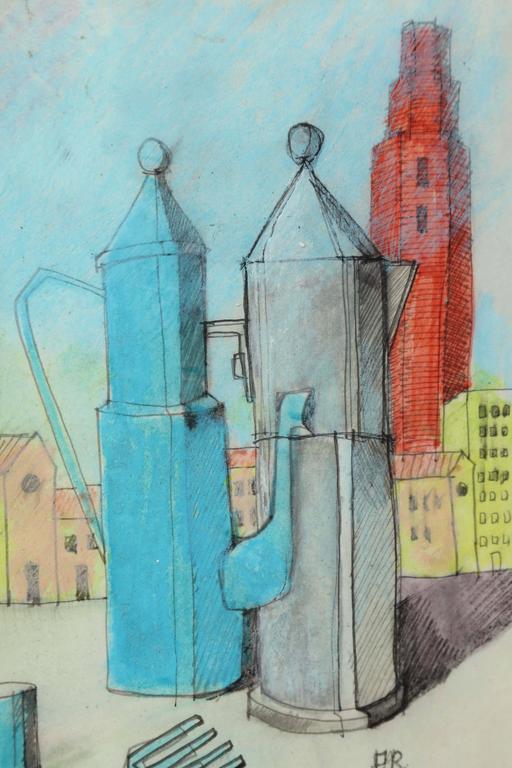 Rare Postmodern Aldo Rossi Drawing For Sale at 1stDibs