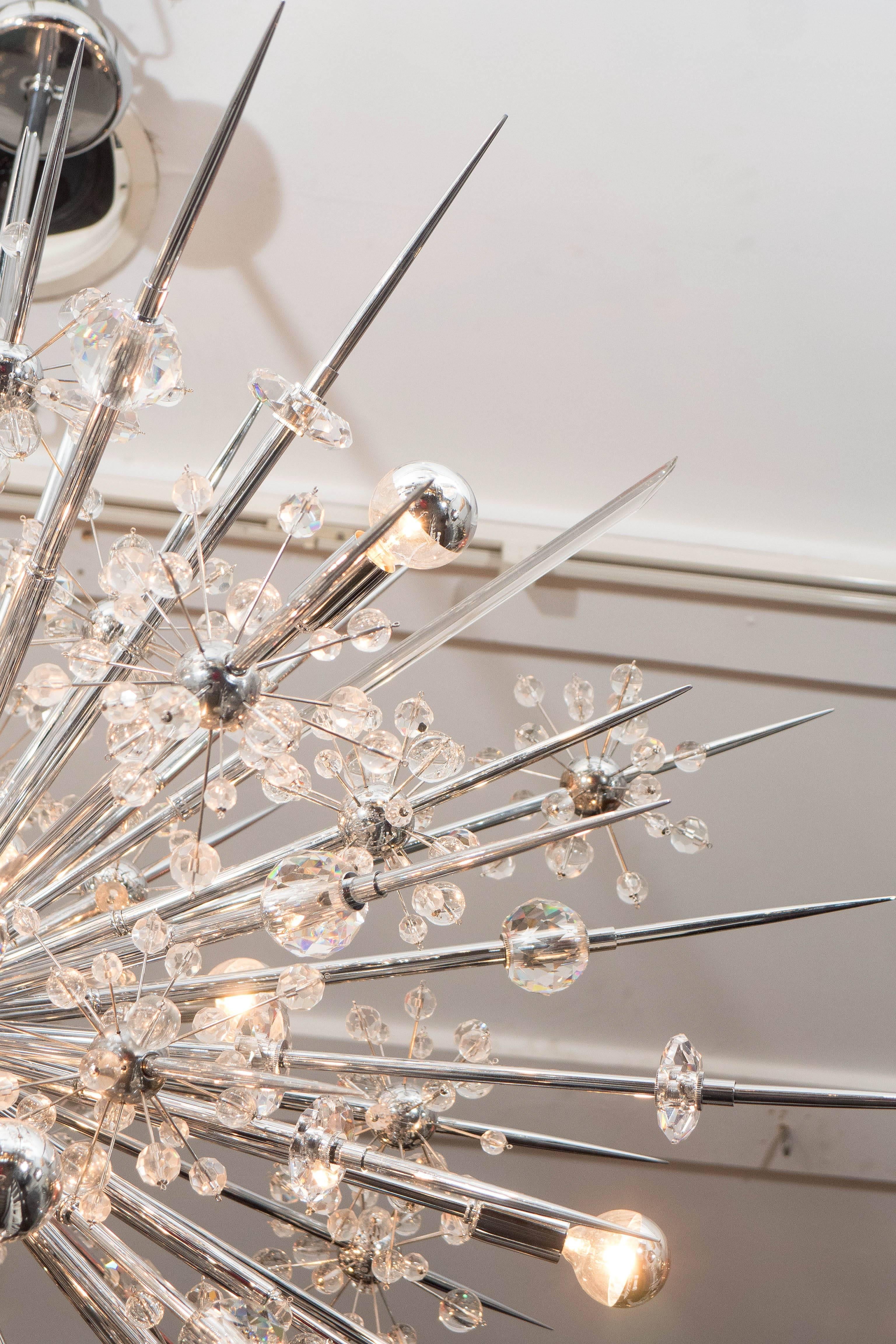 Austrian Crystal Starburst Sputnik Chandelier For Sale at 1stDibs