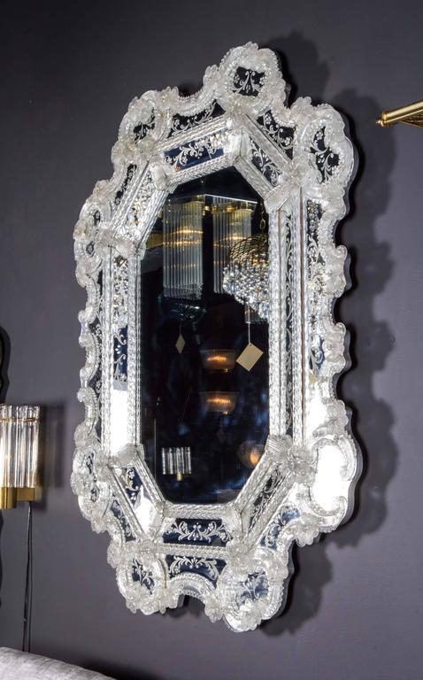 Exquisite Venetian Mirror with Scrolled Frame Design at 1stDibs