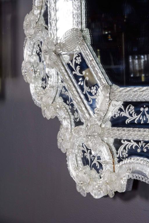Exquisite Venetian Mirror with Scrolled Frame Design at 1stDibs