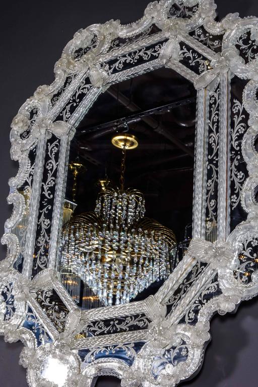 Exquisite Venetian Mirror with Scrolled Frame Design at 1stDibs