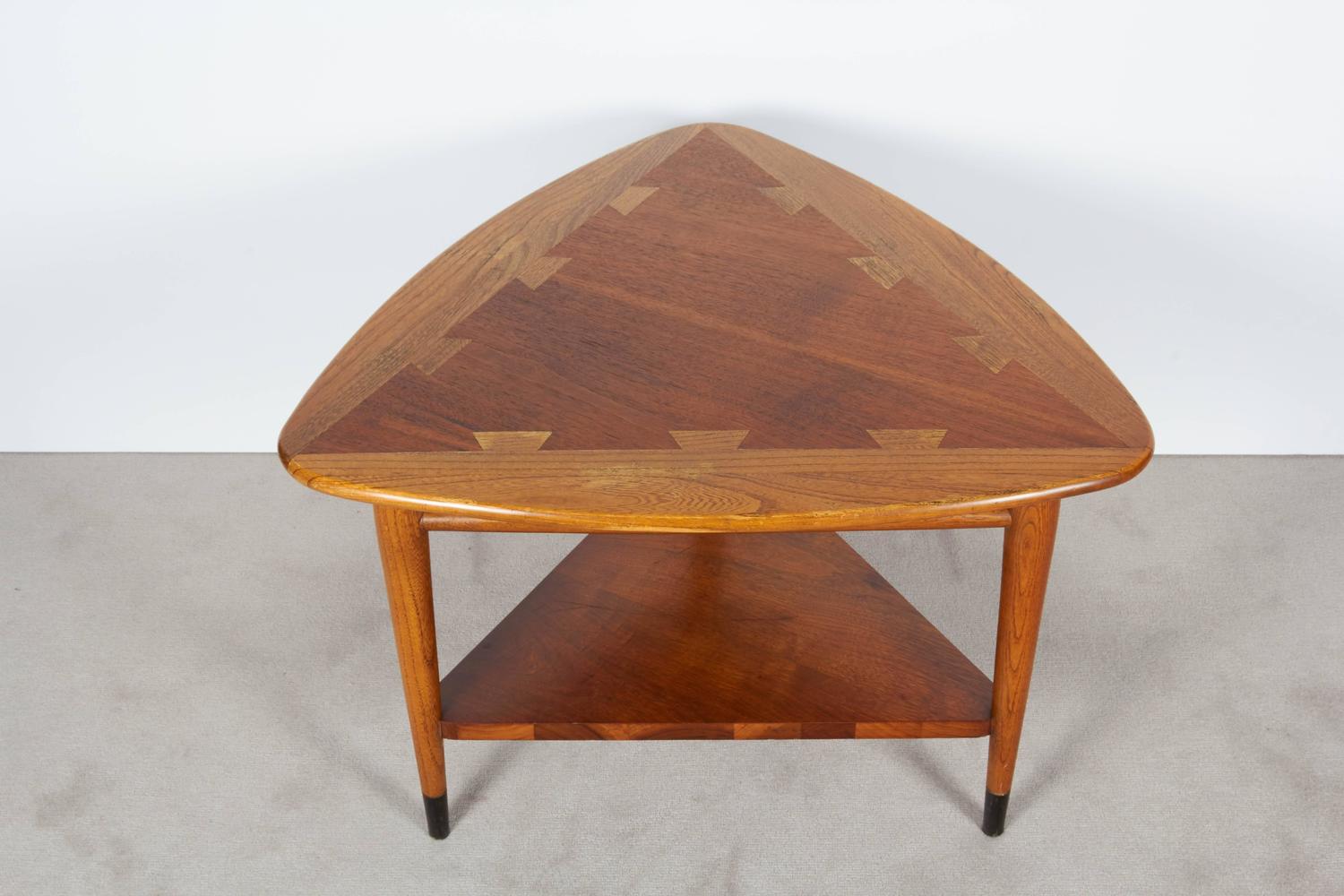 Lane Triangular Table in Walnut at 1stdibs