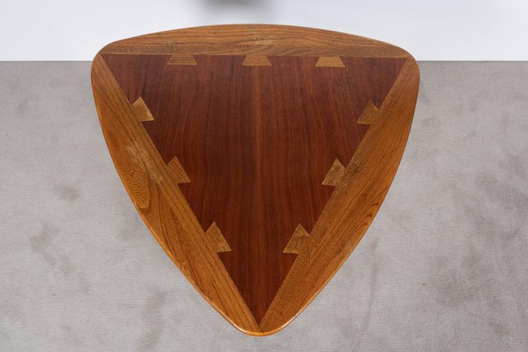 Lane Triangular Table in Walnut at 1stDibs | lane triangle end table