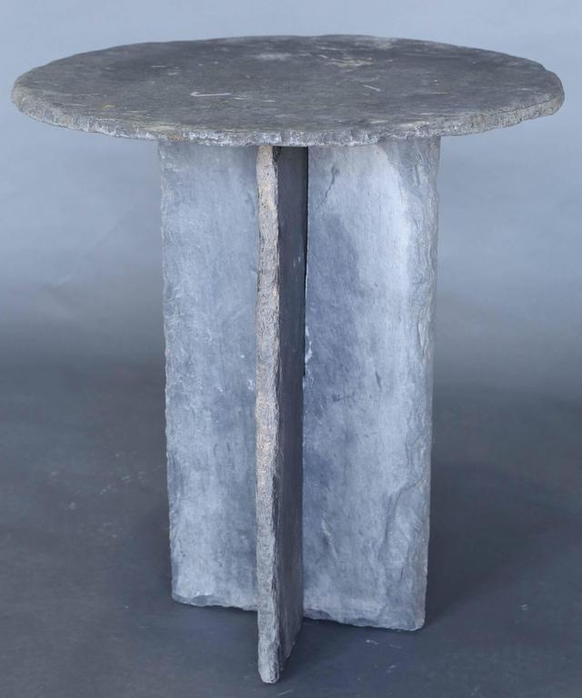 Hand Chiseled Stone Side Table at 1stDibs