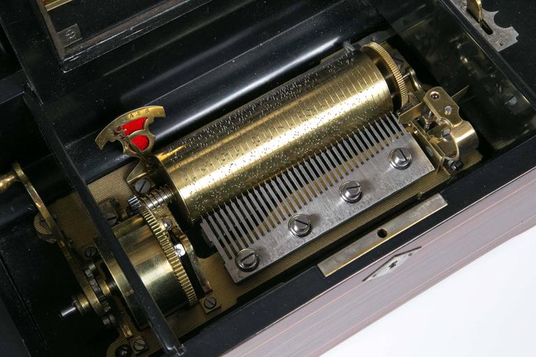 Antique 1920-1930 Swiss Six-Tune Cylinder Music Box Rosewood at 1stDibs