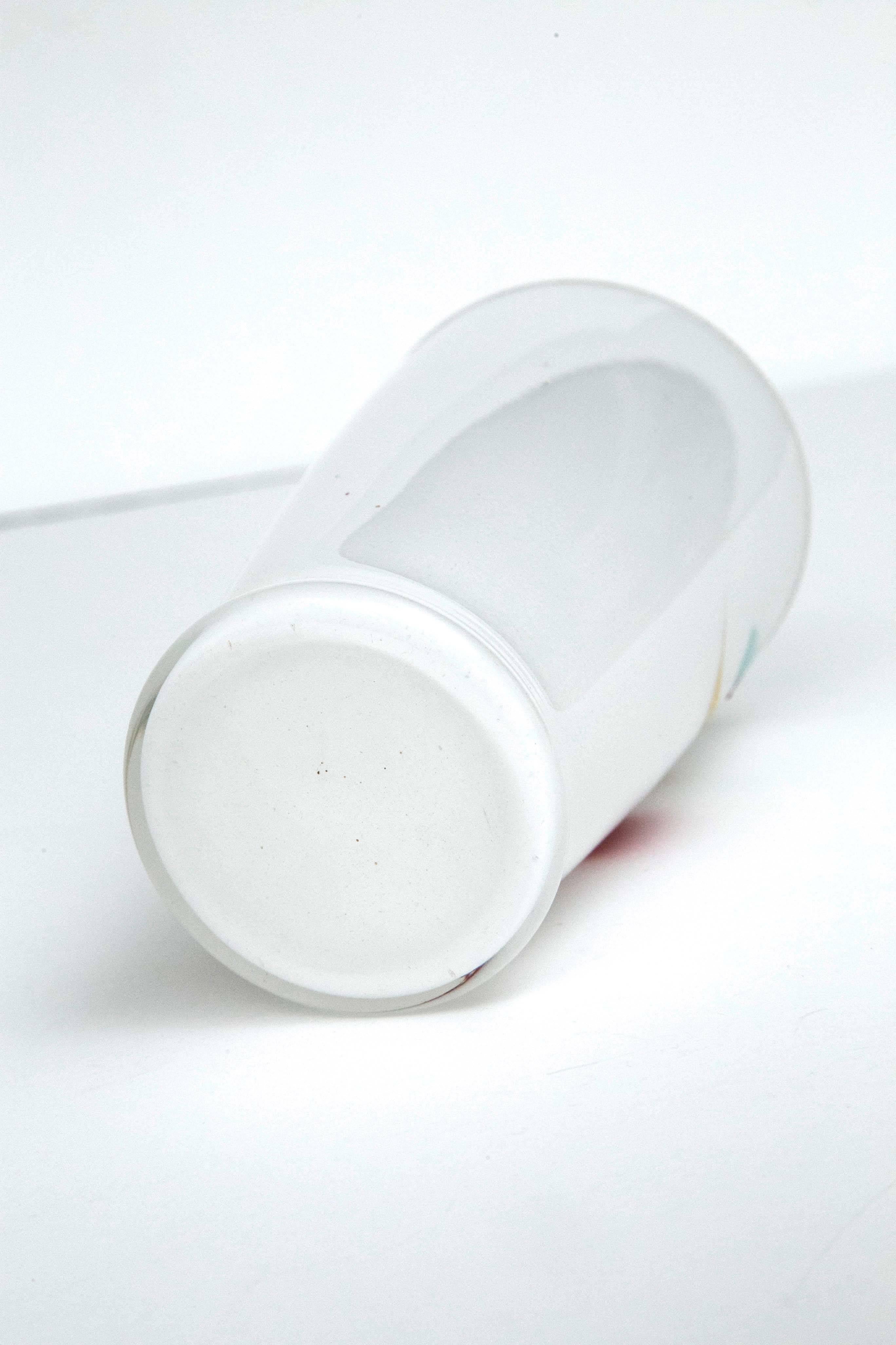 Beautiful Frosted Glass Hand-Painted Gold Leaf Fruit Design Pitcher ...