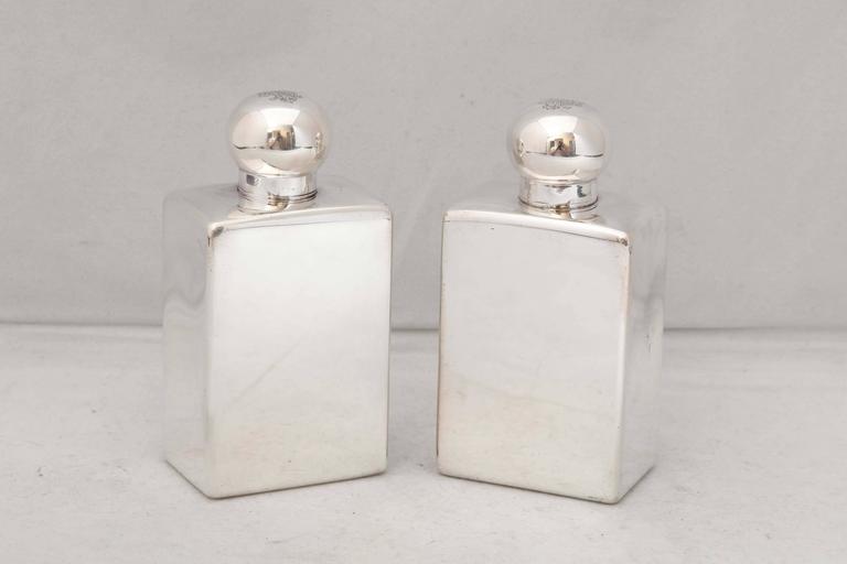 Pair of Edwardian, French All Sterling Silver Cologne Bottles at 1stDibs