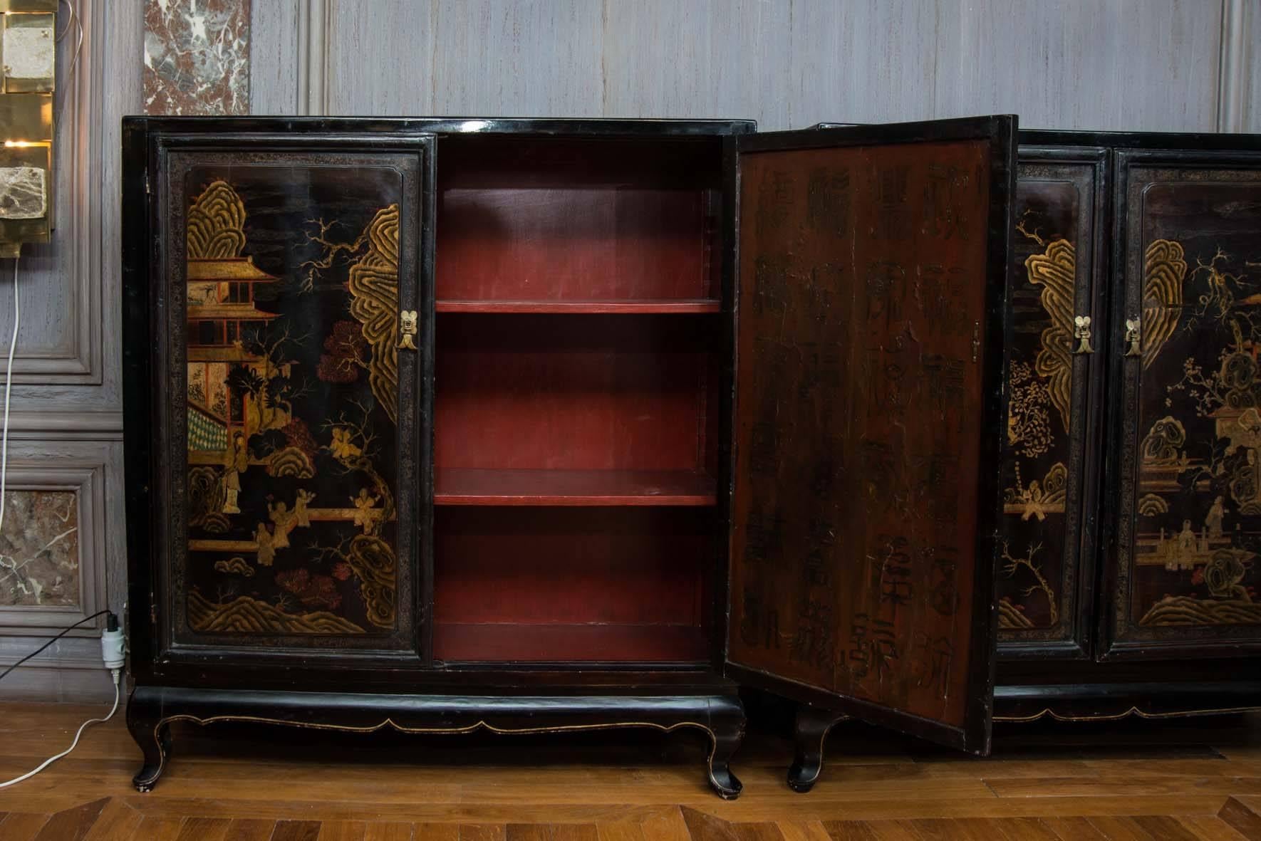 Elegant Pair of Chinese Cabinets at 1stDibs