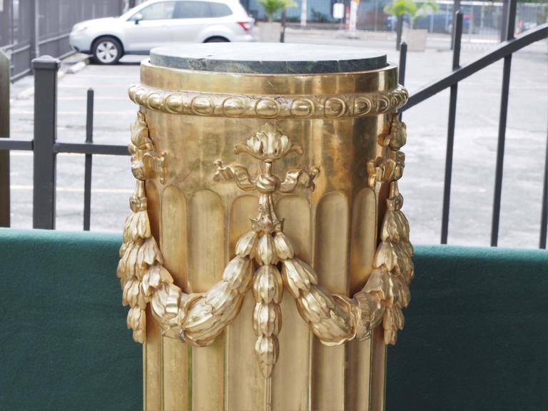 Pair of Exceptional Gilt Italian Louis XVI Columns with Faux Marble ...