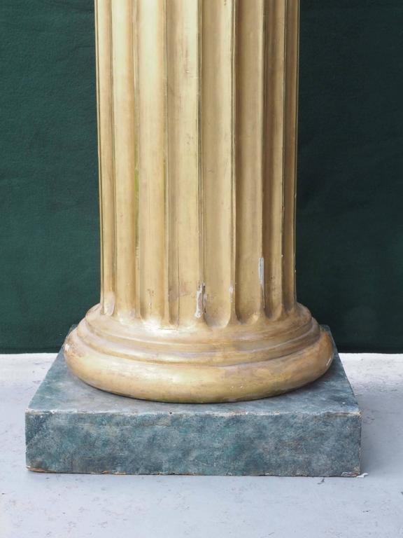 Pair of Exceptional Gilt Italian Louis XVI Columns with Faux Marble ...