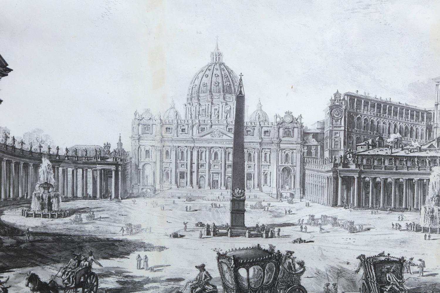 19th Century Piranesi Engraving, View of Rome in a Gilded Frame For ...