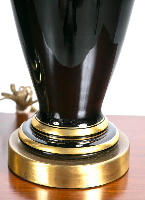 Black Opaline Lamps with Gilt Decoration For Sale at 1stDibs