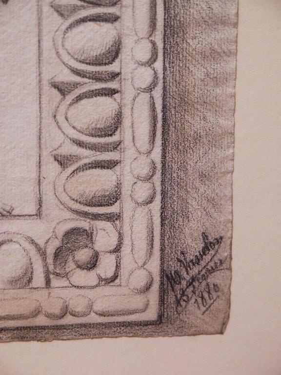 Drawing of a Classical Bas Relief Panel in Later Frame For Sale at 1stDibs
