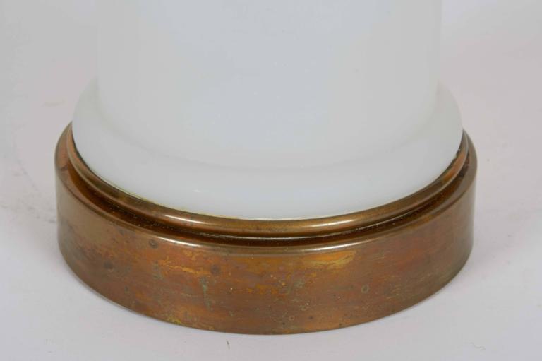 Pair of Ribbed Lamps in Frosted Glass at 1stDibs