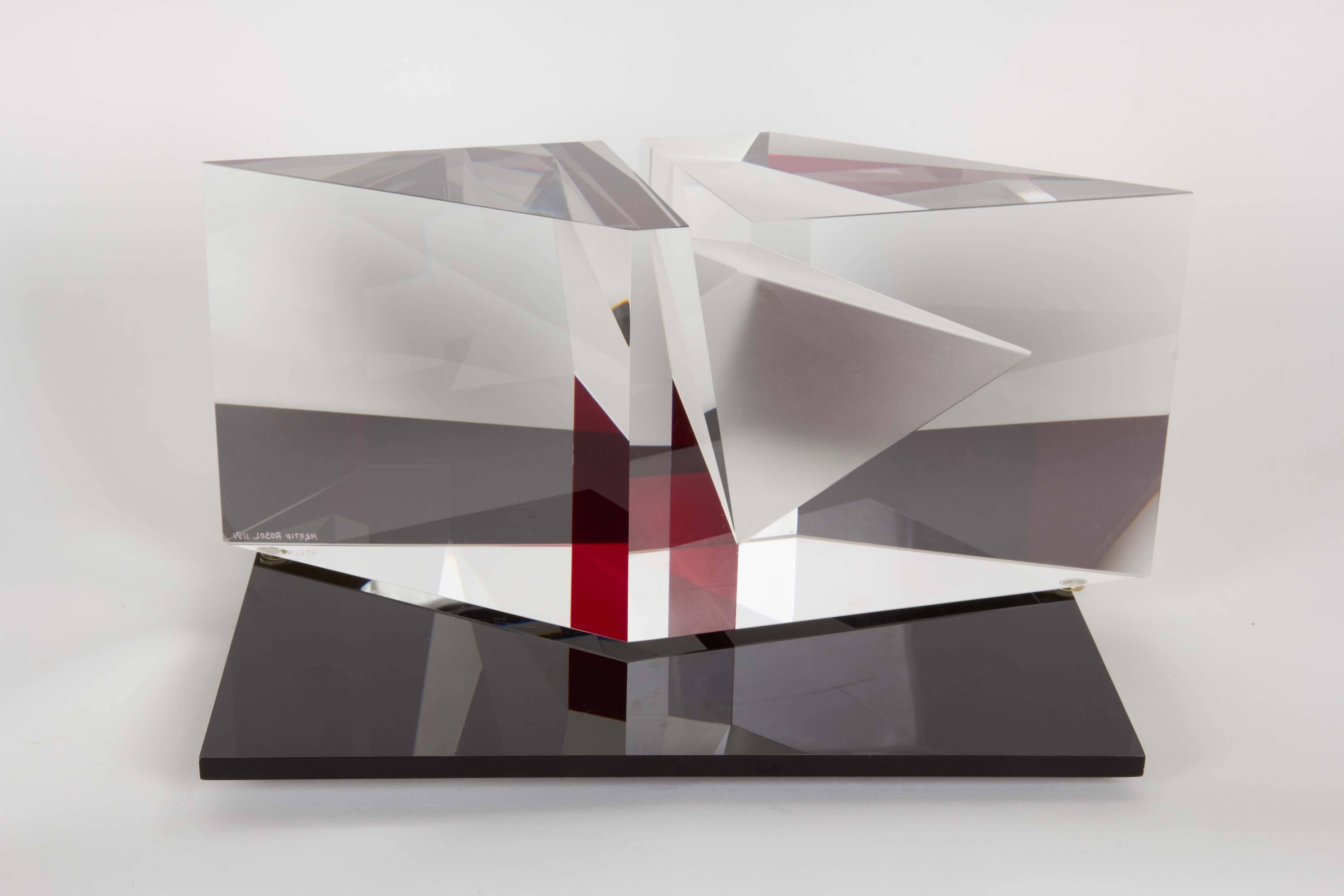 Martin Rosol Optical Glass Sculpture on Rotating Base at 1stDibs ...