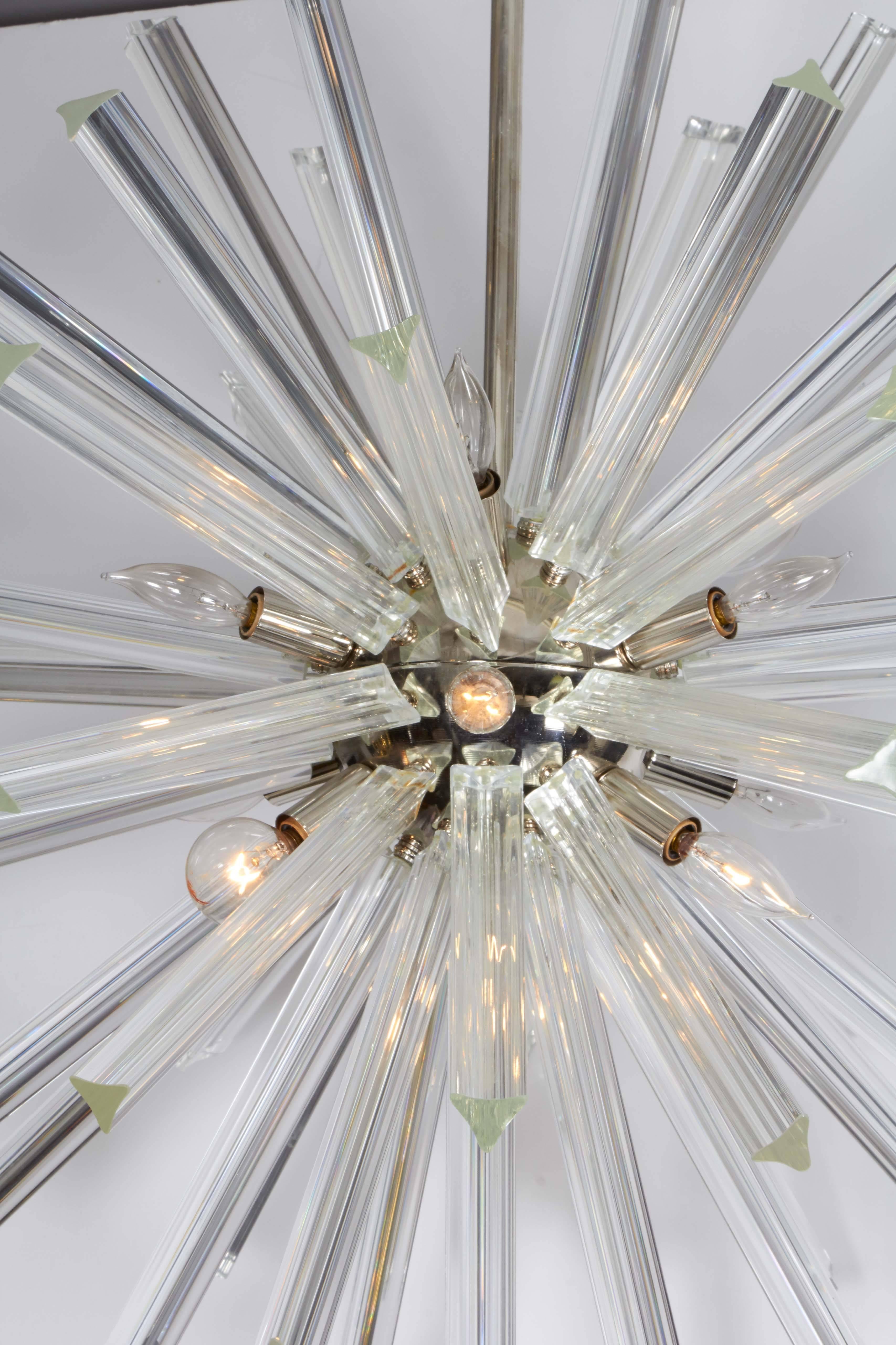 Pair of Crystal Prism Sputnik Chandeliers at 1stDibs