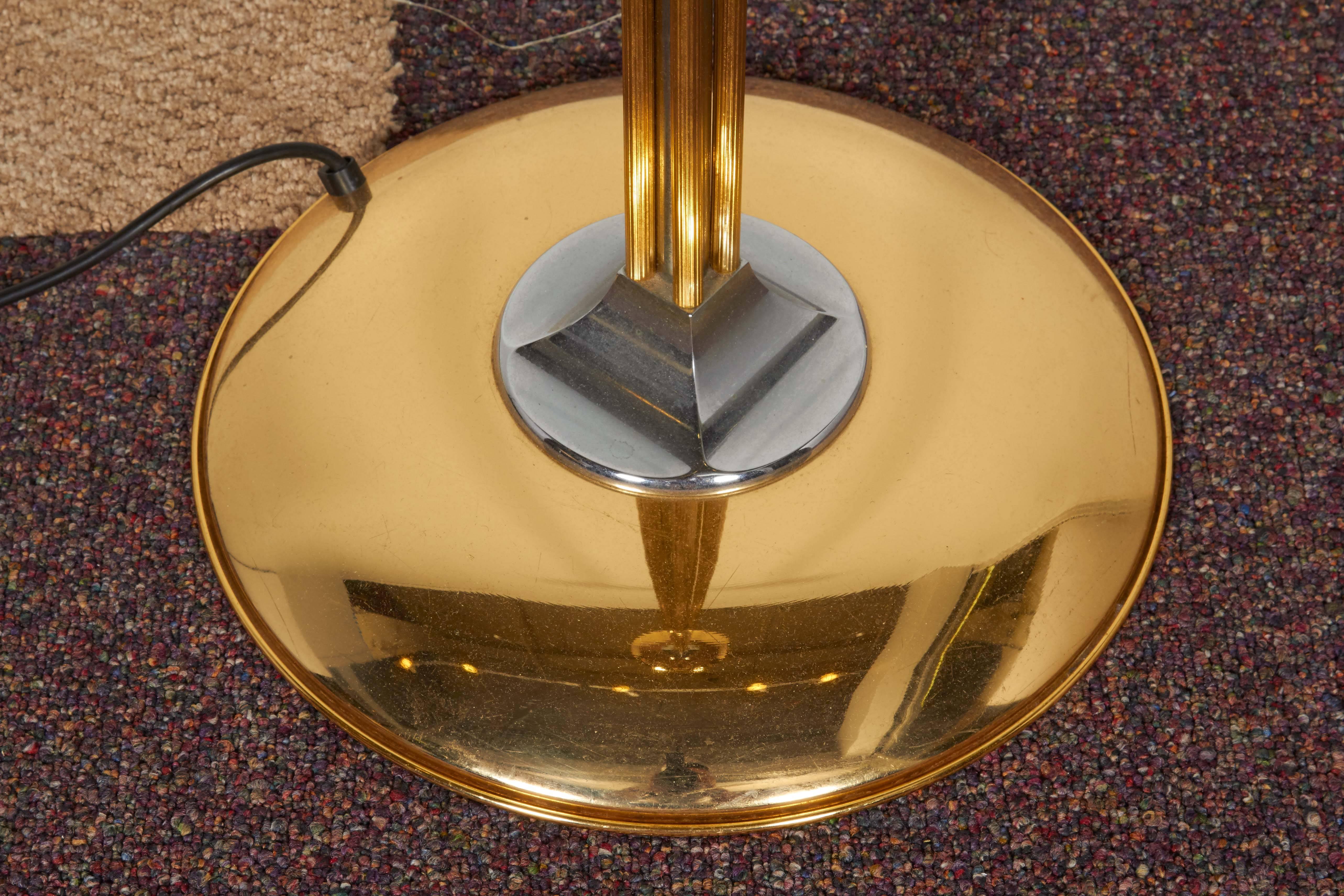 Pair of Italian Torchieres in Brass and Chrome at 1stDibs