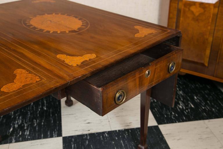 Dutch Drop-Leaf Table with Satinwood Inlay at 1stDibs
