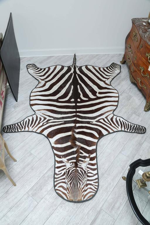Genuine Zebra Skin Rug at 1stDibs