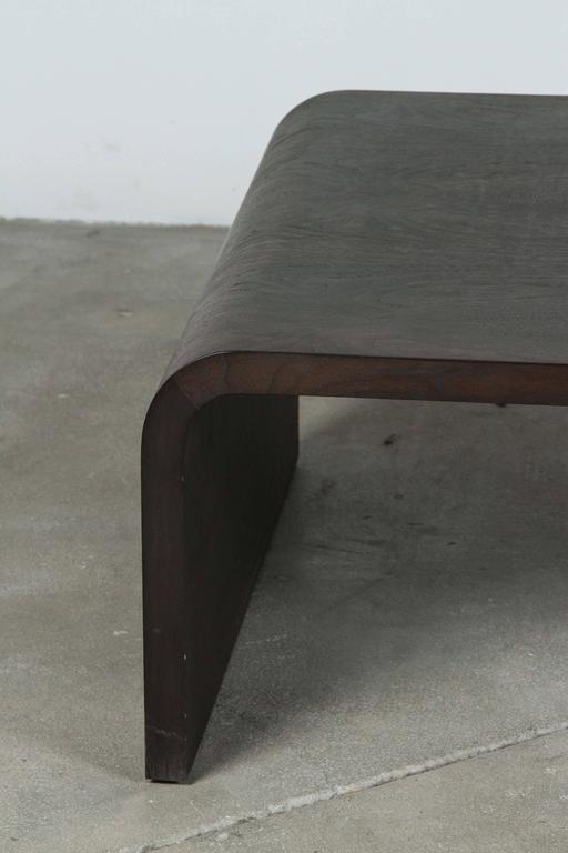 Mahogany Stained Bentwood Waterfall Cocktail Table at 1stDibs