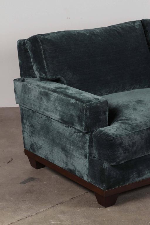 Teal Velvet Sofa at 1stDibs