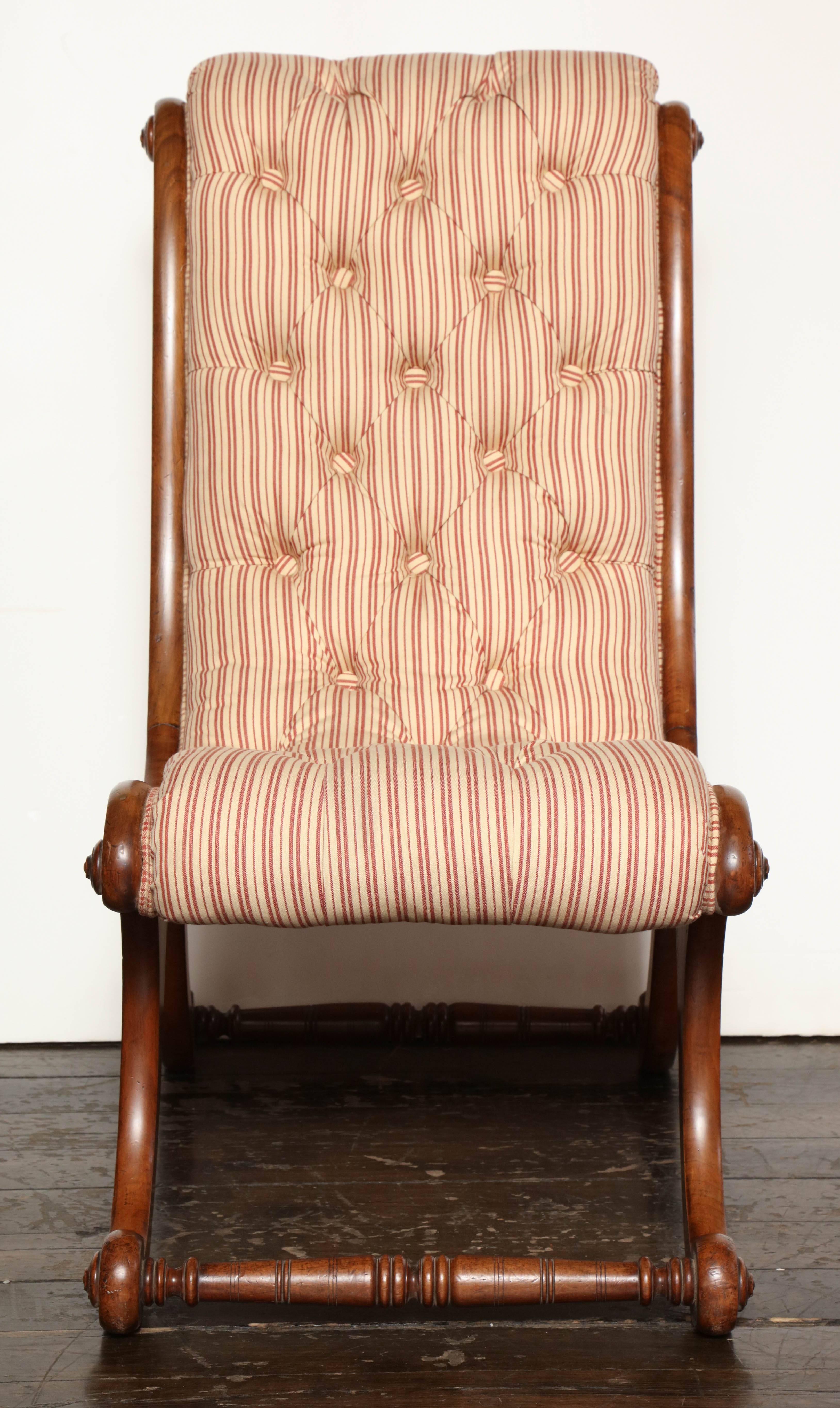 Mid-19th Century English, Mahogany Slipper Chair at 1stDibs