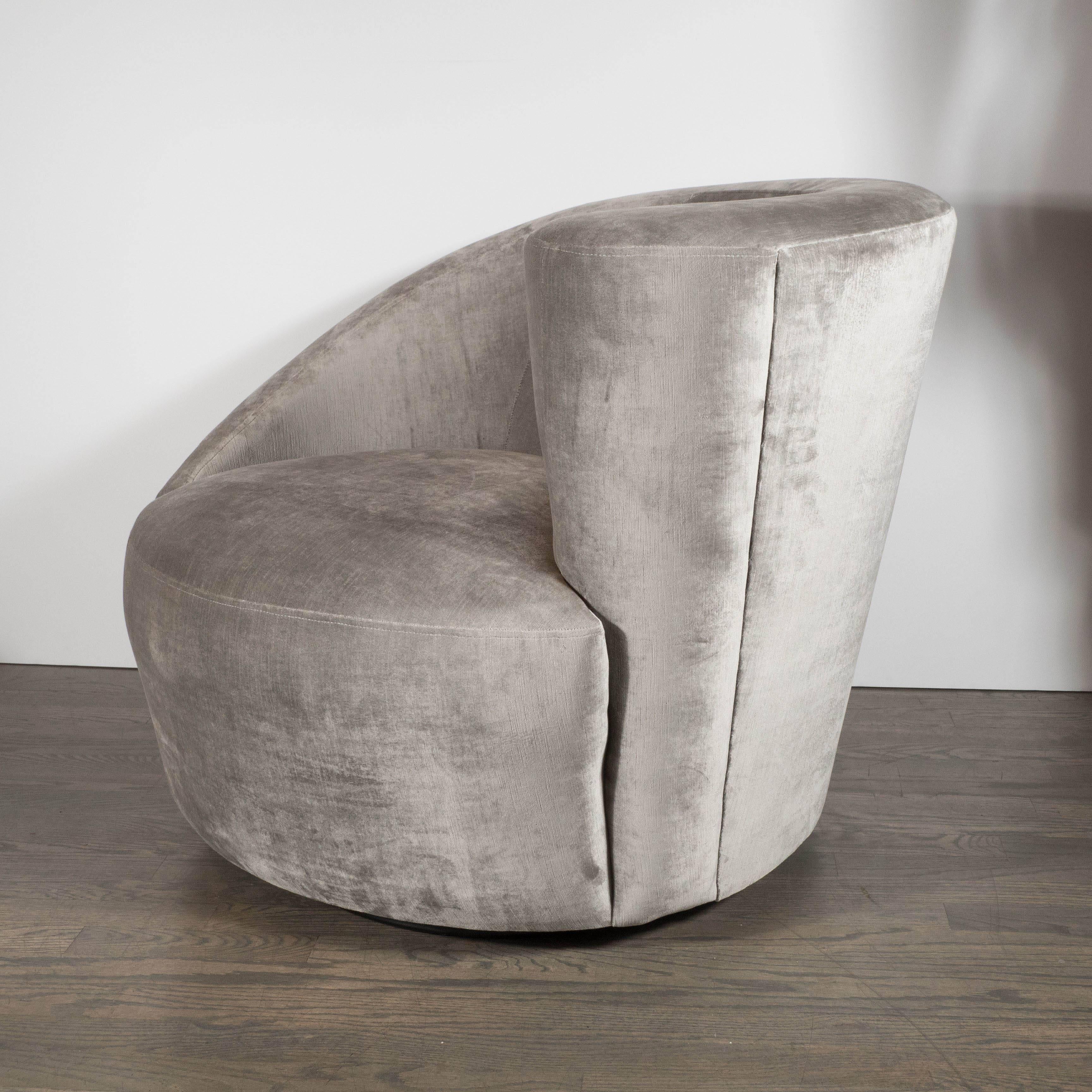 Pair of Mid-Century Nautilus Swivel "Corkscrew" Chairs by Vladimir ...