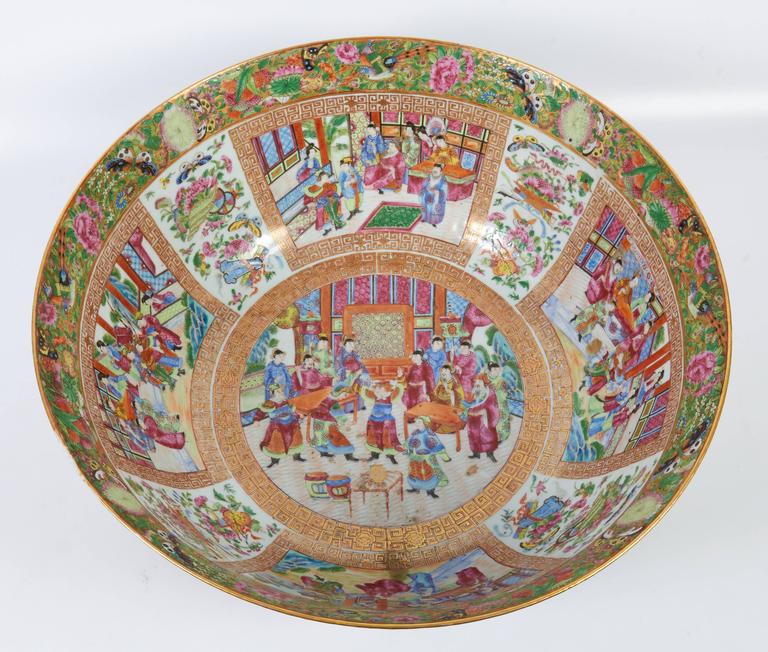 Chinese Export 'Canton Famille Rose, ' or 'Rose Medallion' Large Center ...