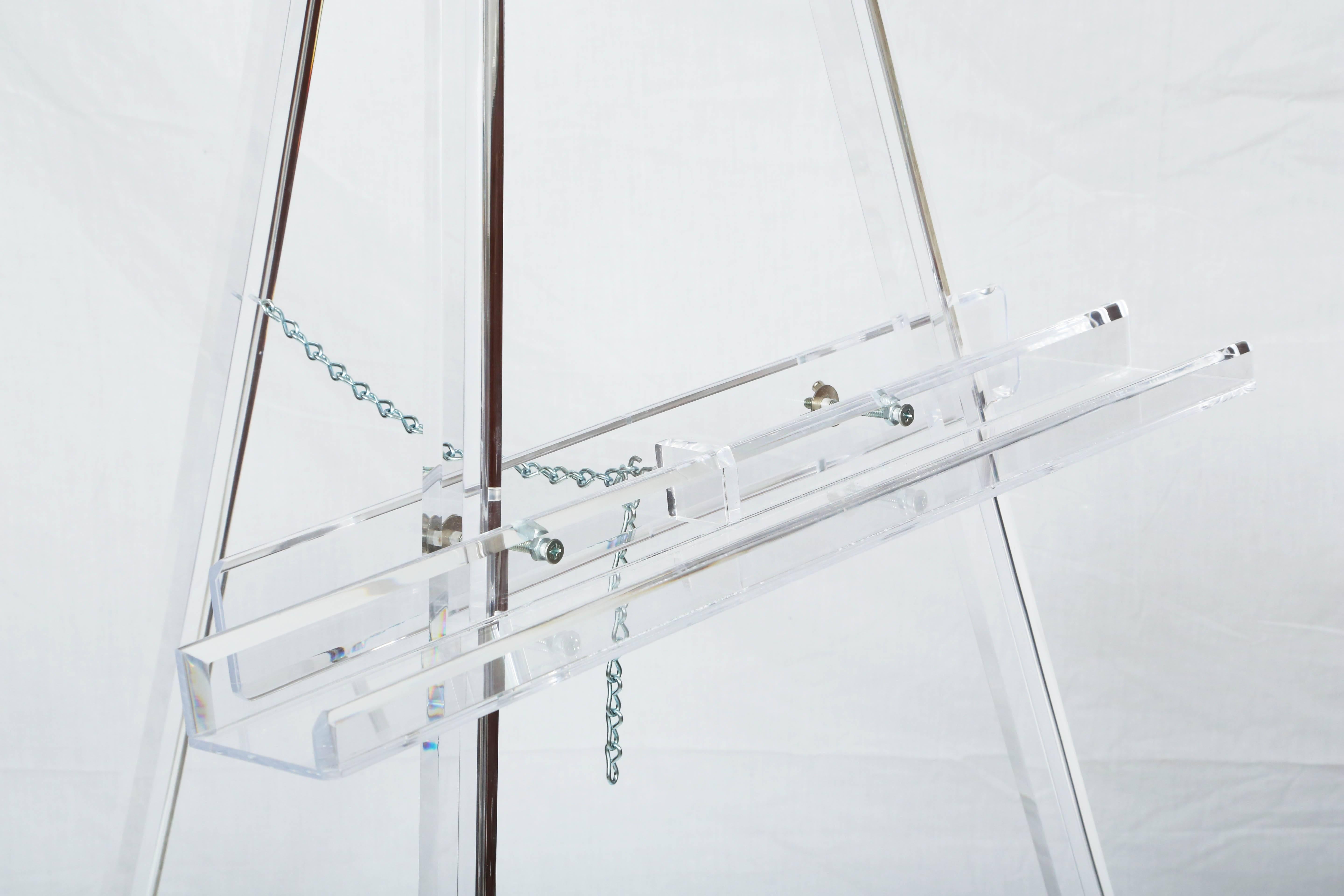 Bespoke Lucite Easel by Alexander Millen with Adjustable Leg and Frame ...