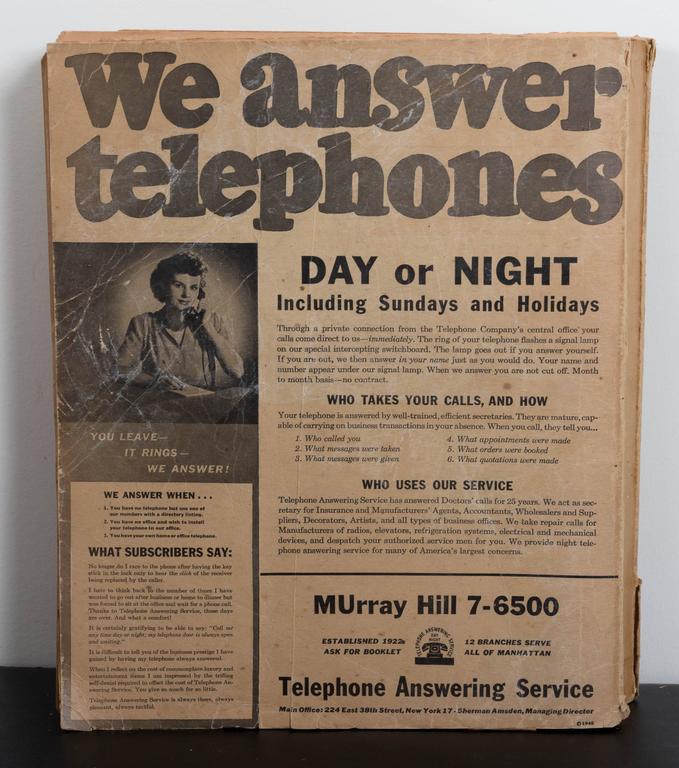 1946 Manhattan Telephone Directory at 1stDibs | manhattan phone book 1960