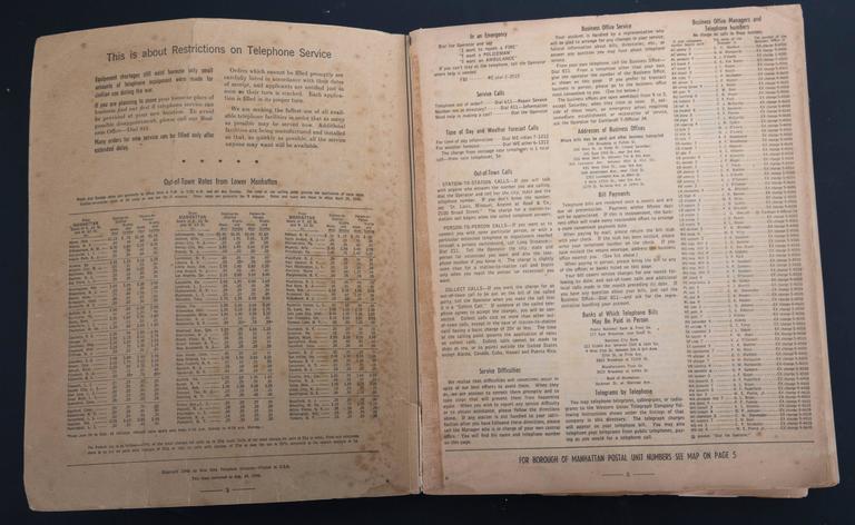 1946 Manhattan Telephone Directory at 1stDibs