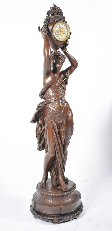 Large 19th Century Bronzed Spelter Mystery Clock at 1stDibs | spelter clock