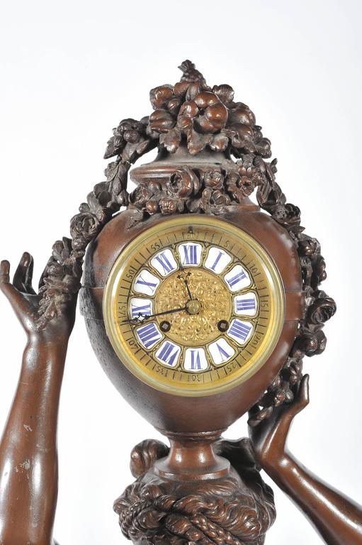 Large 19th Century Bronzed Spelter Mystery Clock at 1stDibs | spelter clock