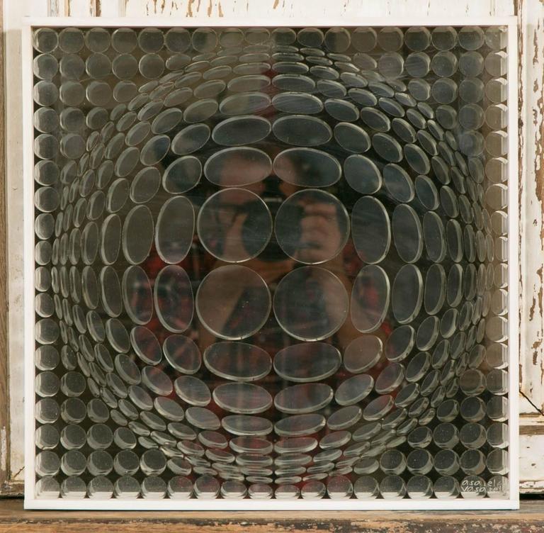 Victor Vasarely Kinetic Sculpture in Glass and Mirror, circa 1976 For ...