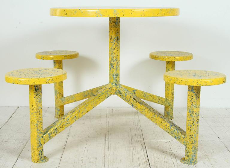 Yellow Splatter Paint Ice Cream Table at 1stDibs