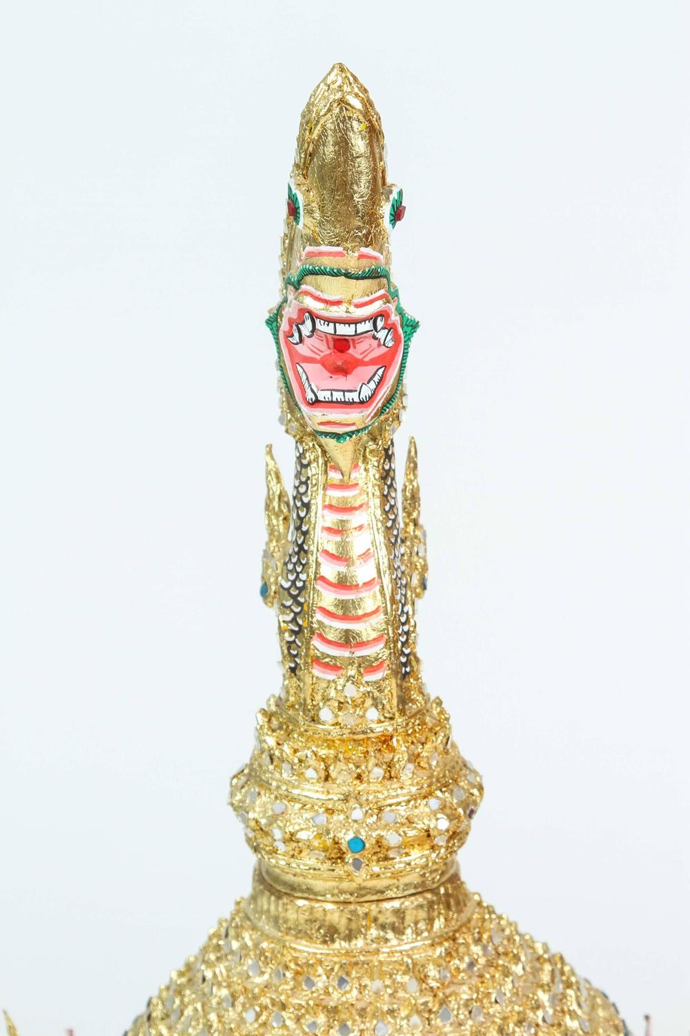 Gilt Thai Demon Mask Dance Headdress Crown For Sale at 1stdibs