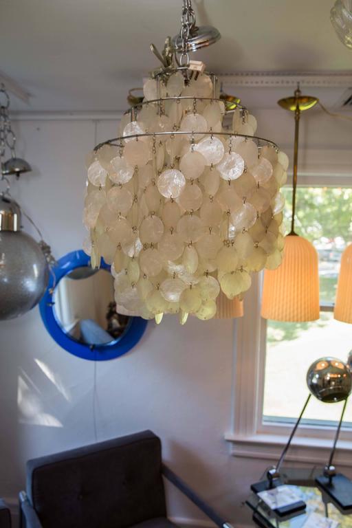 Panton Disk Capiz Shell Chandelier at 1stDibs