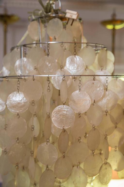 Panton Disk Capiz Shell Chandelier at 1stDibs
