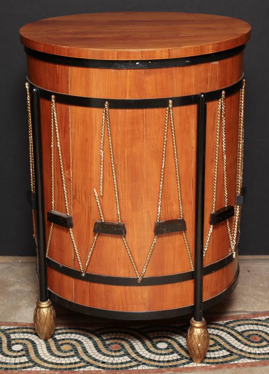 Unusual Pair of Italian Drum Form Cabinets at 1stDibs