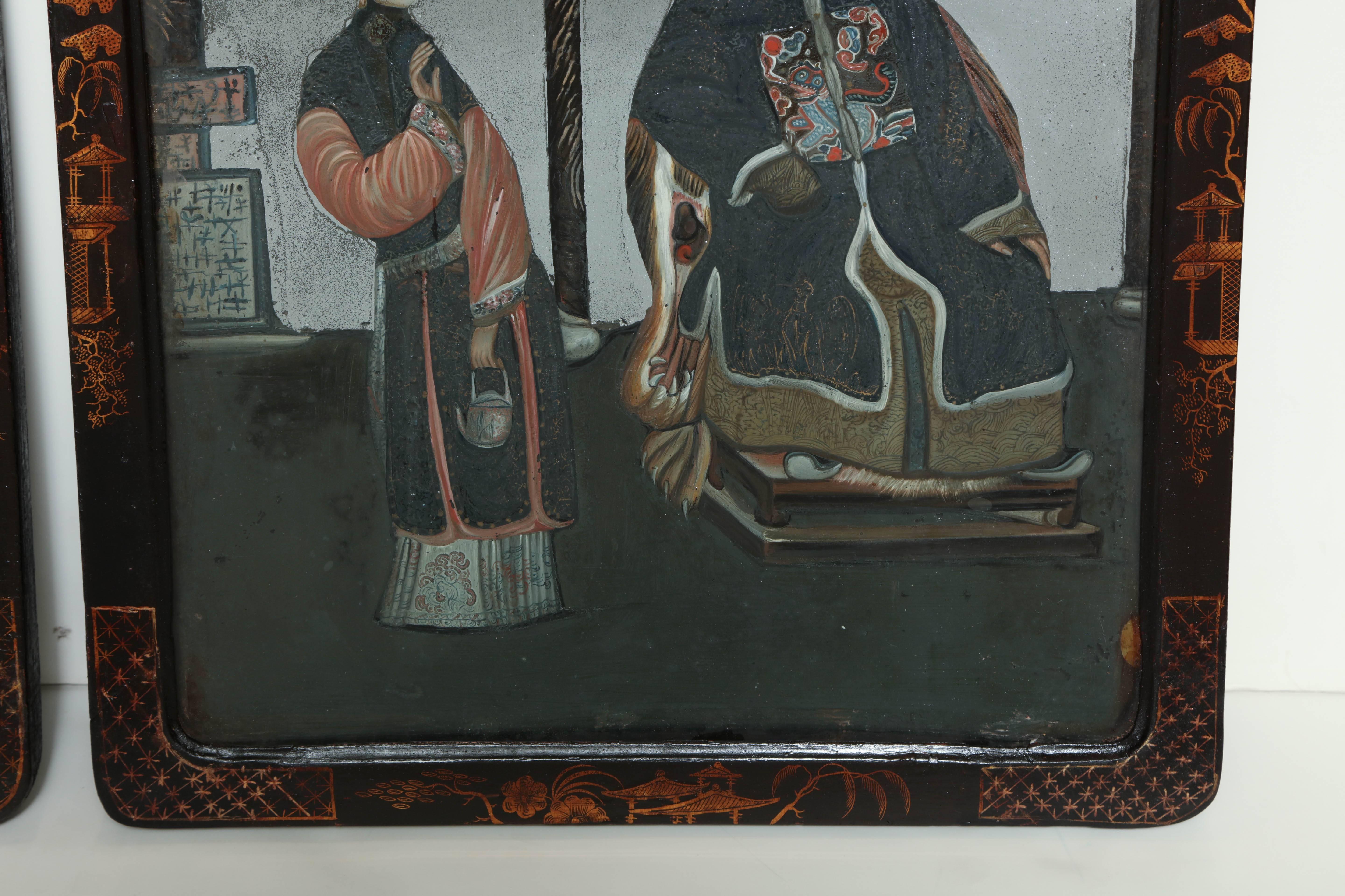 Two Chinese Reverse Paintings on Glass at 1stDibs | chinese reverse ...