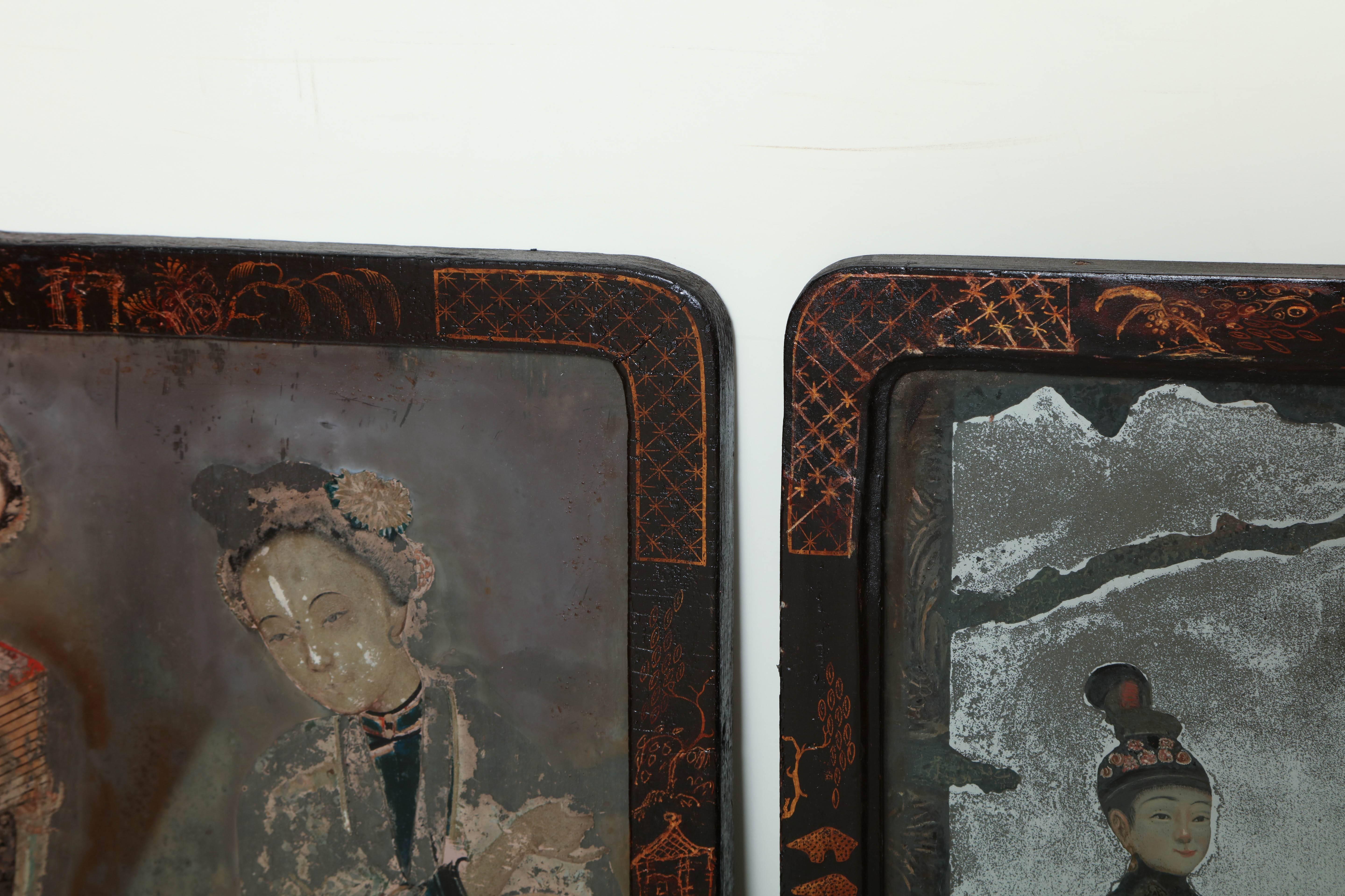 Two Chinese Reverse Paintings on Glass at 1stDibs | chinese reverse ...