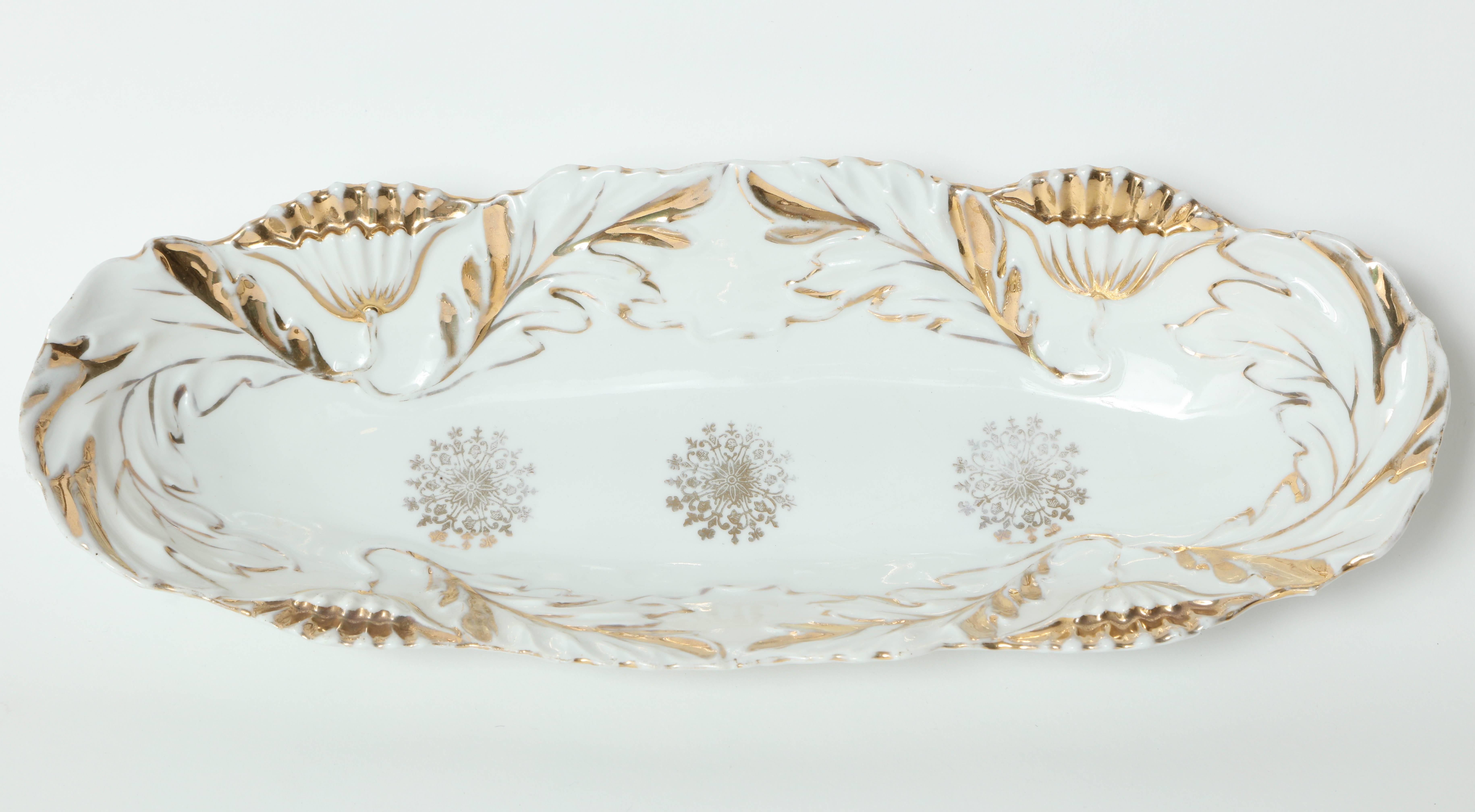 French Porcelain Covered Cheese/ Butter Server and Oblong Dish at 1stDibs