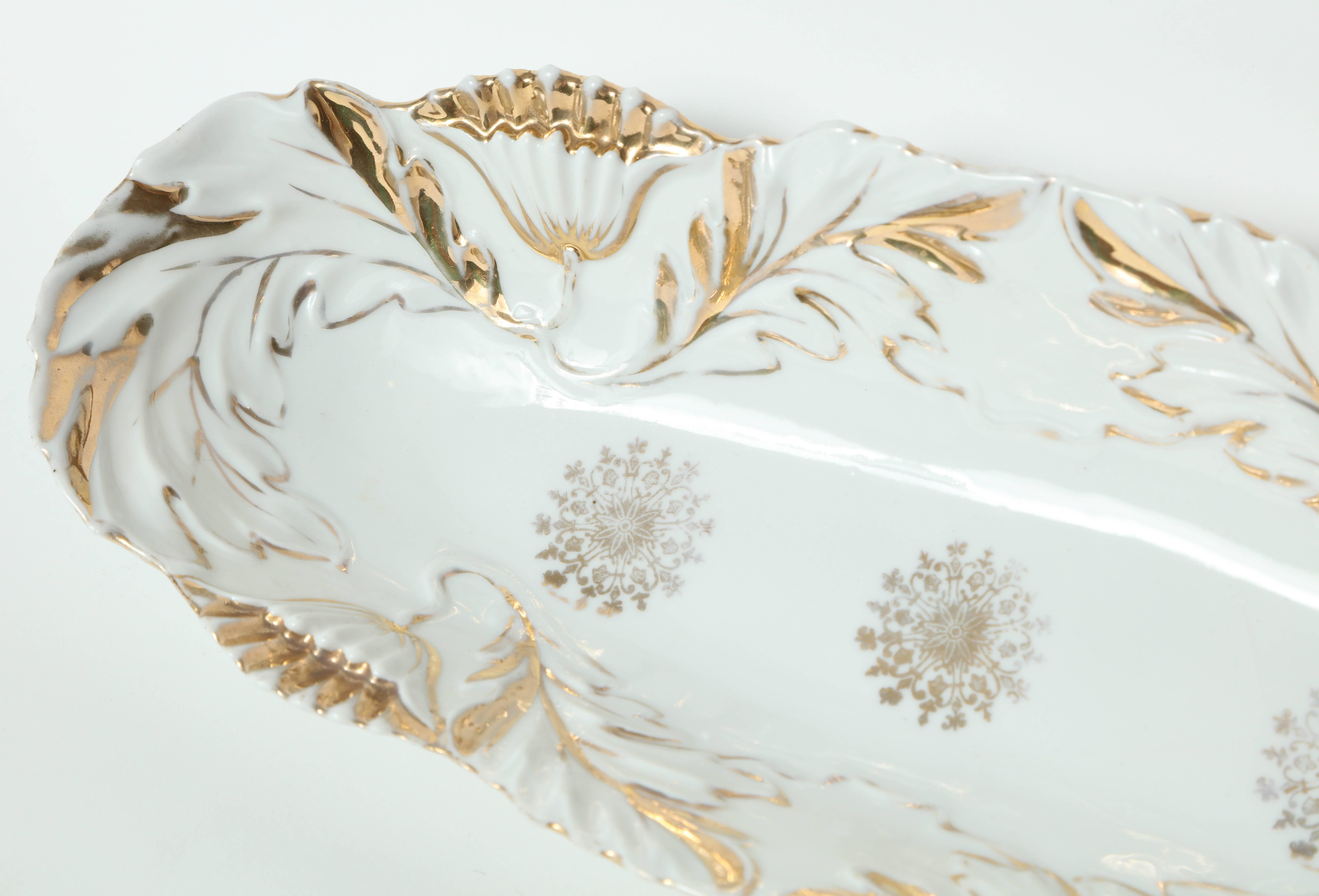 French Porcelain Covered Cheese/ Butter Server and Oblong Dish at 1stDibs